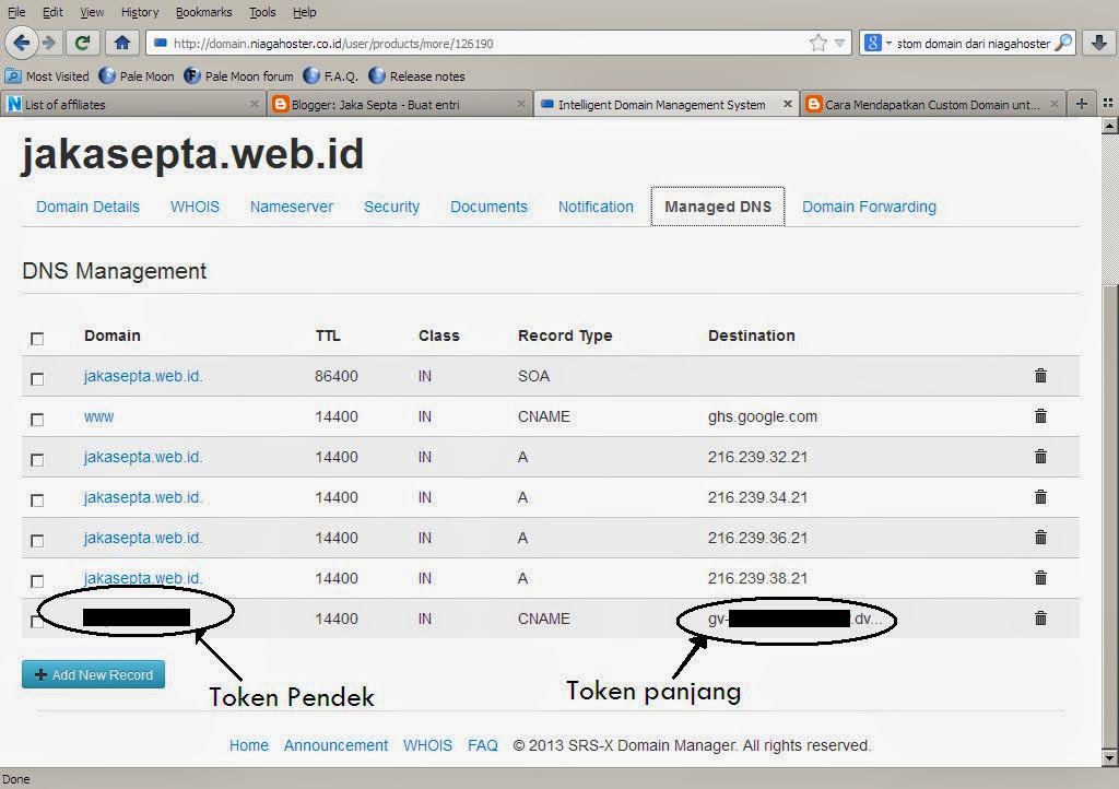 Cara Memasang Custom Domain pada Blogger - Jaka Septa