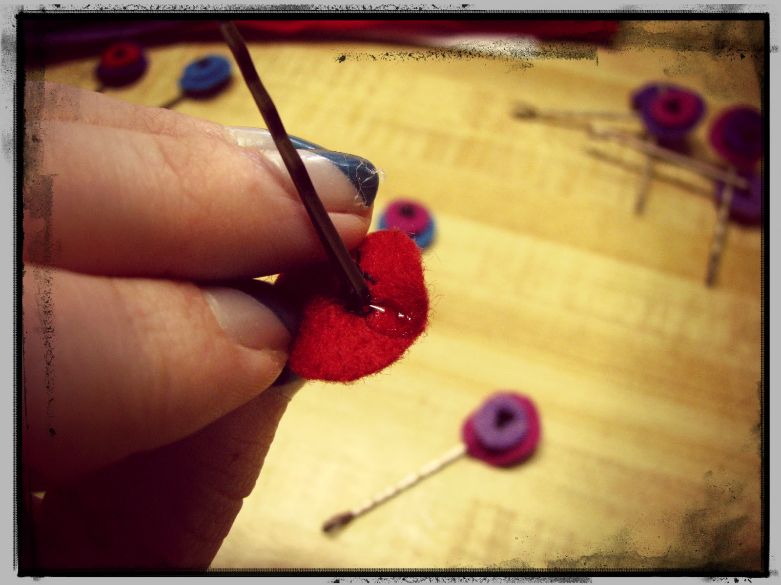 A Mom, a Kid, and Art: DIY Project: Felt Poppy Bobby Pins