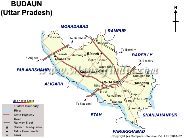 Top Tourist Place India : Map of Uttar Pradesh