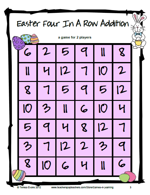 Fun Games 4 Learning: Easter Math Freebies Happy Easter!