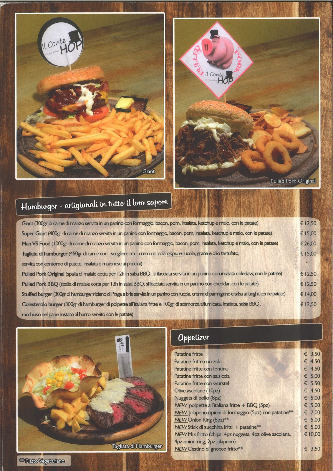 Menu e Prezzi: Ristorante IL CONTE HOP in via Roma a Cassolnovo (Pavia)