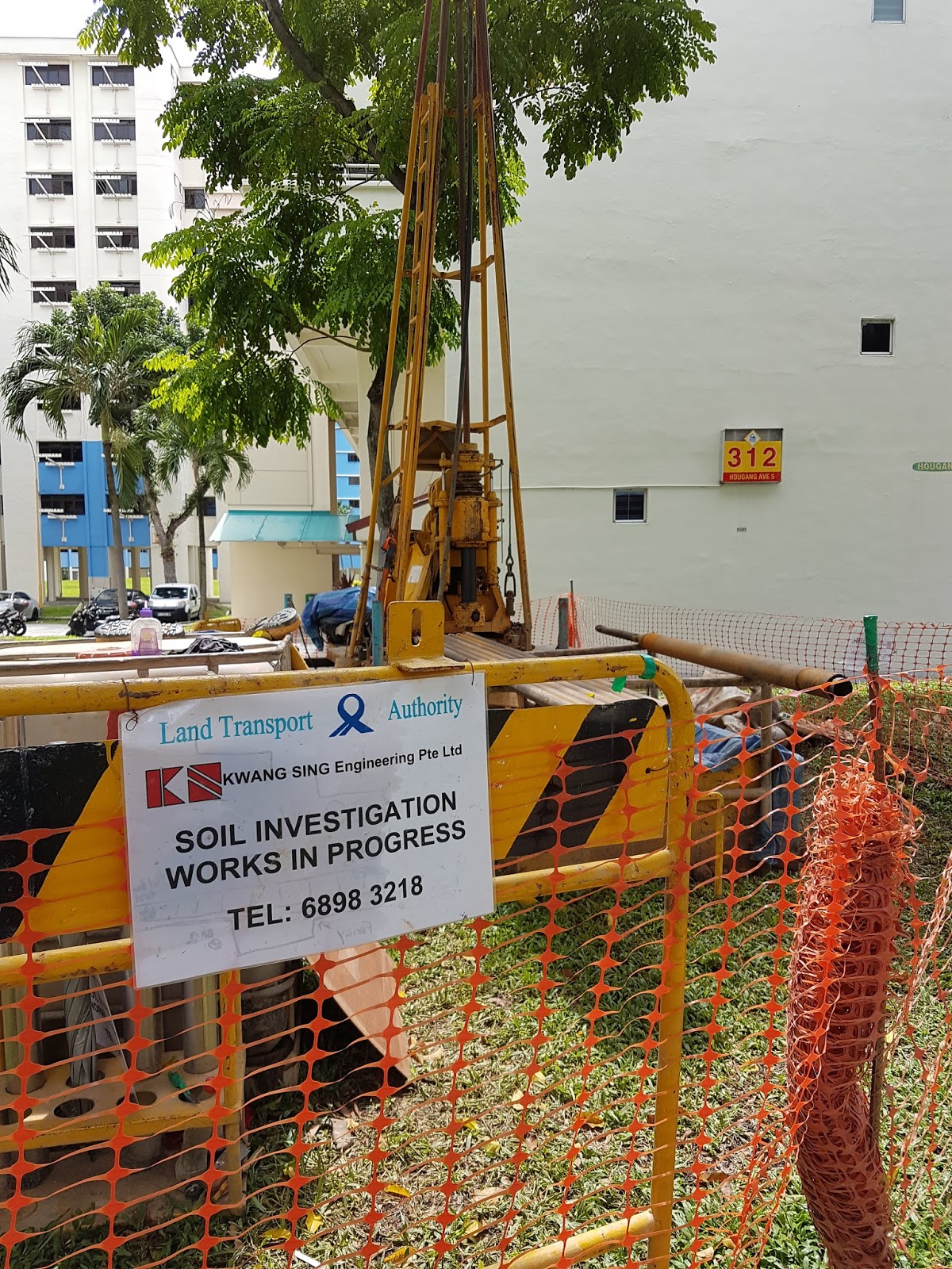 Cross Island Line Construction: Soil Investigation: Punggol Central