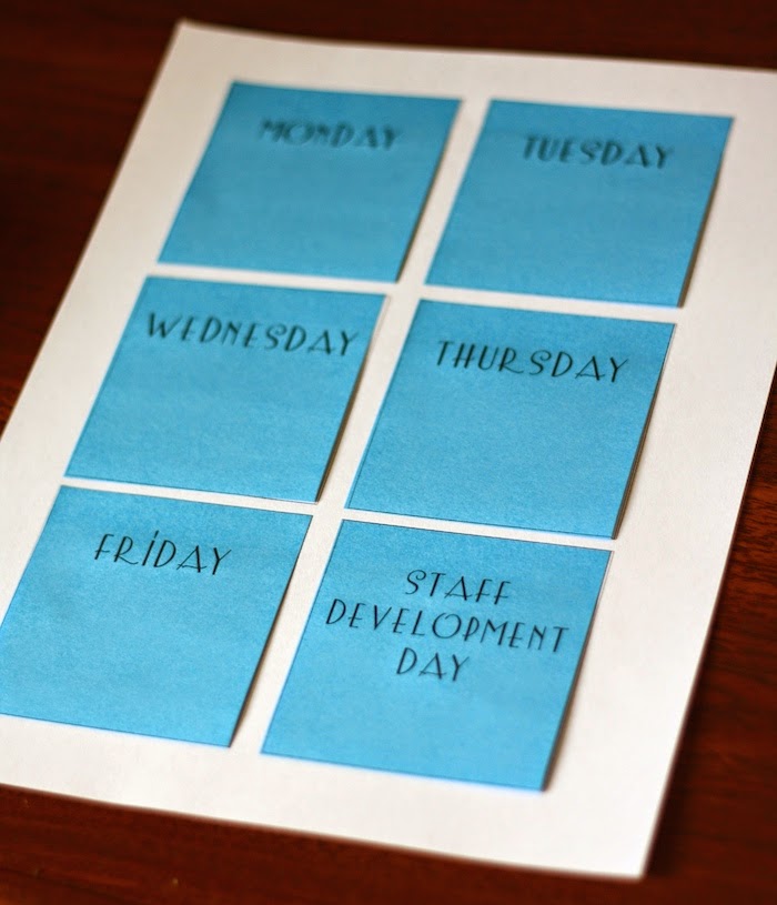 Ballin with Balling: Perpetual Post It Note Calendar