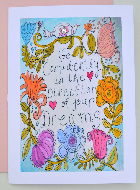 .: Go Confidently in the Direction of Your Dreams Note Card