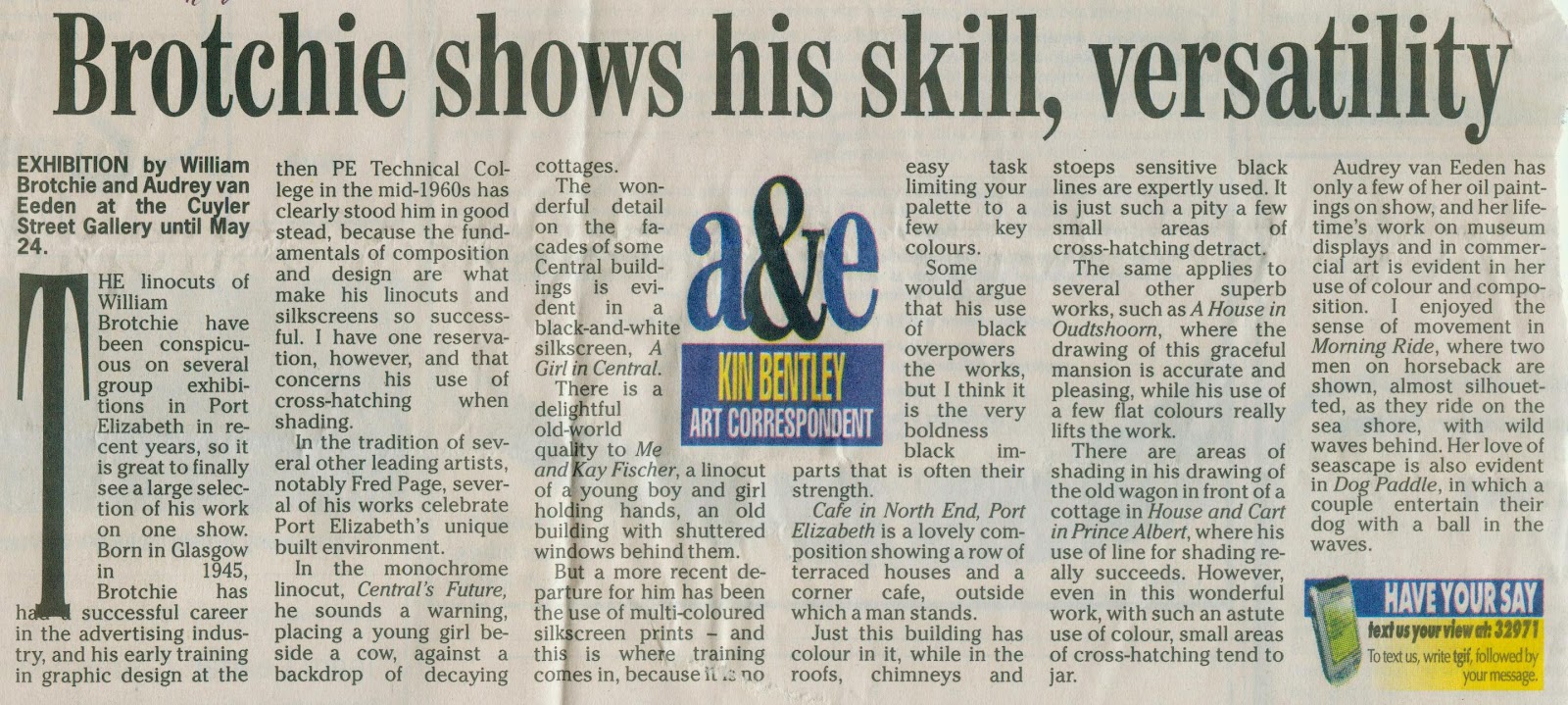 Kin Bentley In Line: Fine art and a nasty barb