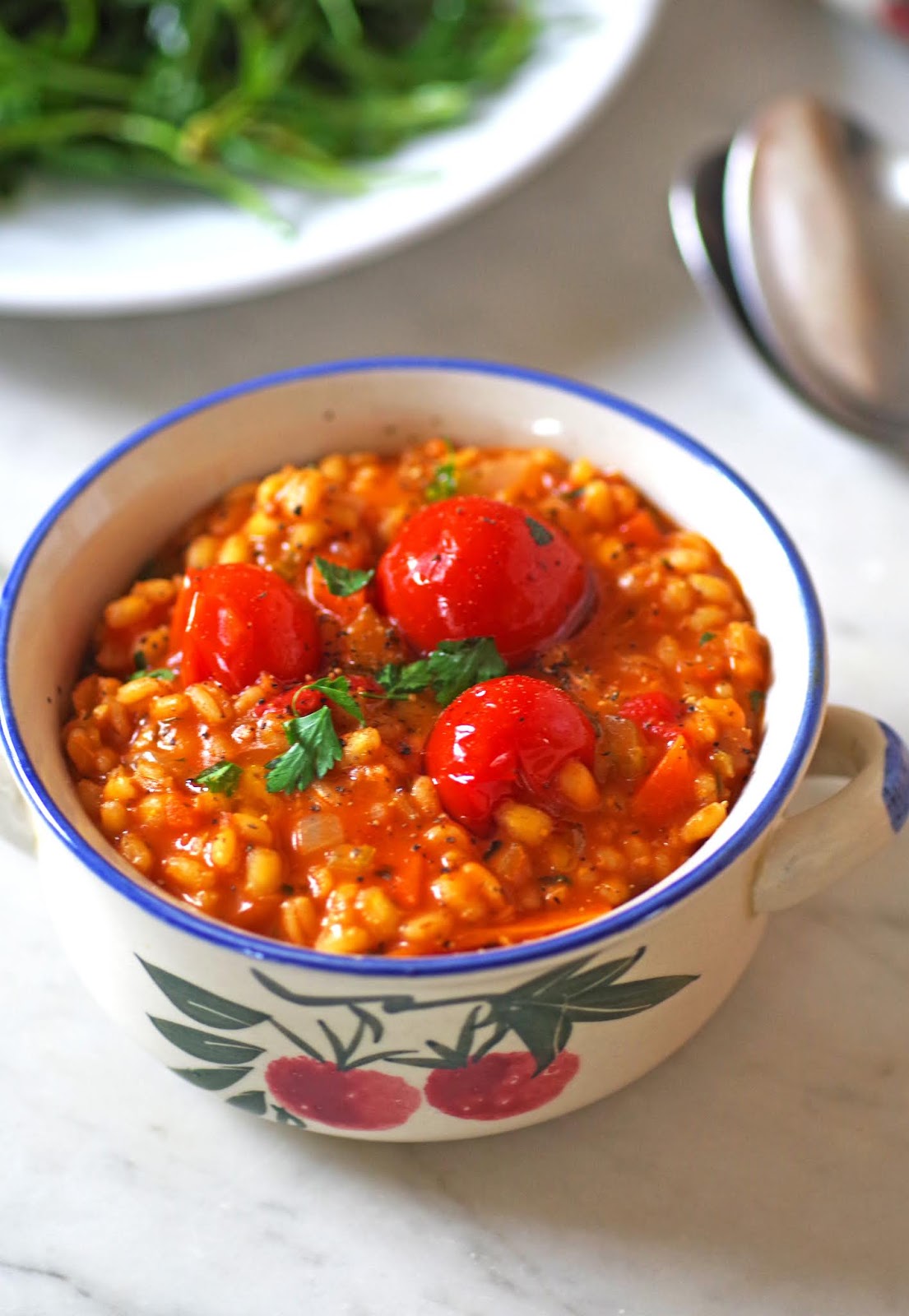 Tomato Pearl Barley Risotto |Euphoric Vegan