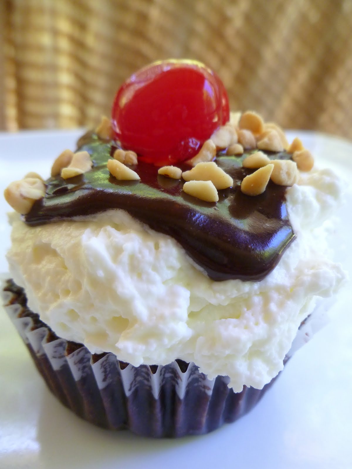 born imaginative.: Ice Cream Sundae Toppings on a Chocolate Cupcake