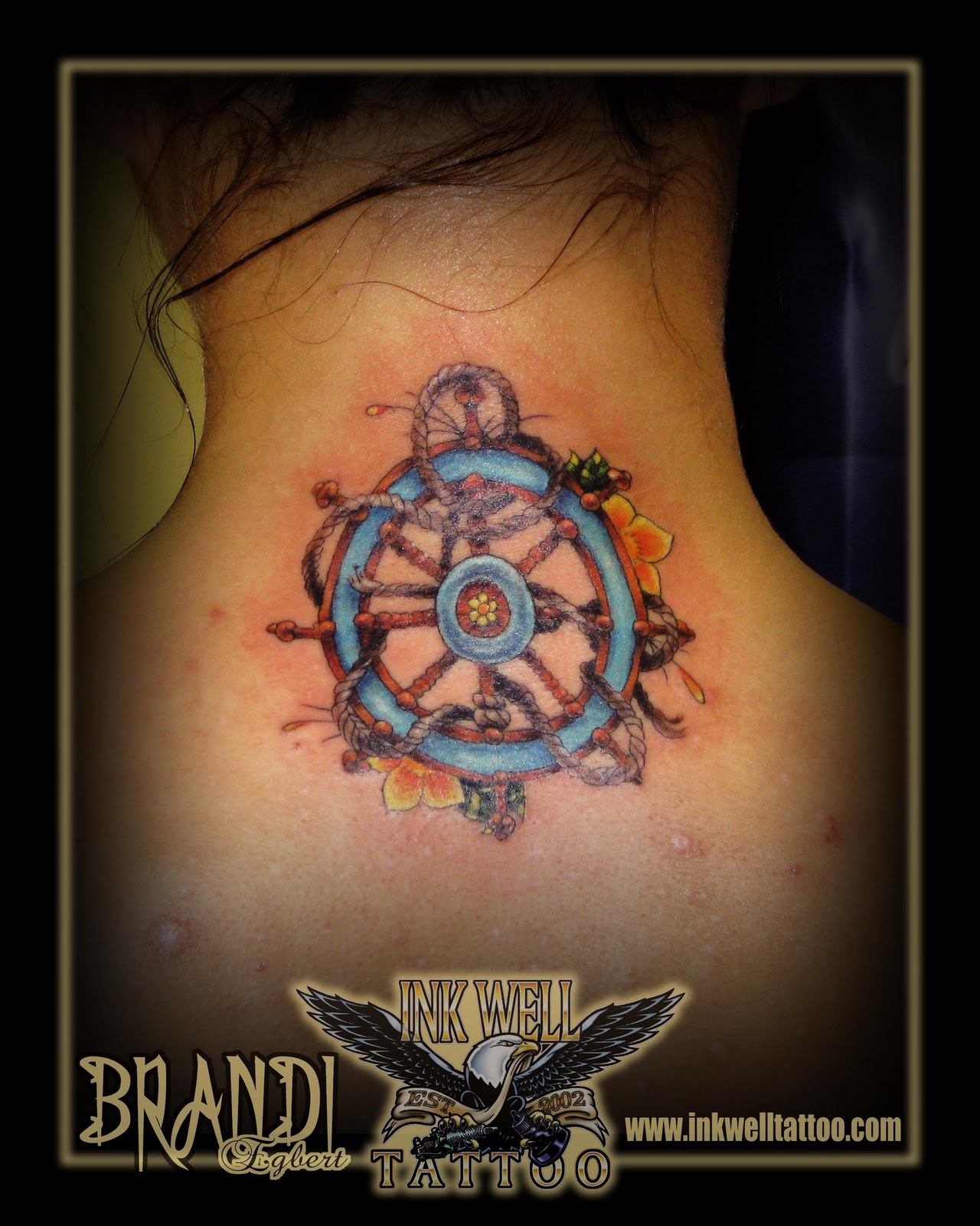 Brandi Egbert (Ink Well Tattoo): Neo-Traditional Ship Wheel