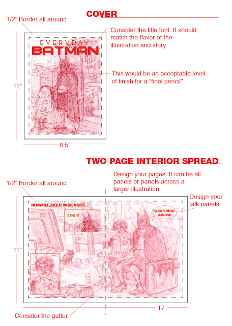 Fundamentals of Cartooning: Cover and Two Page Layout Project