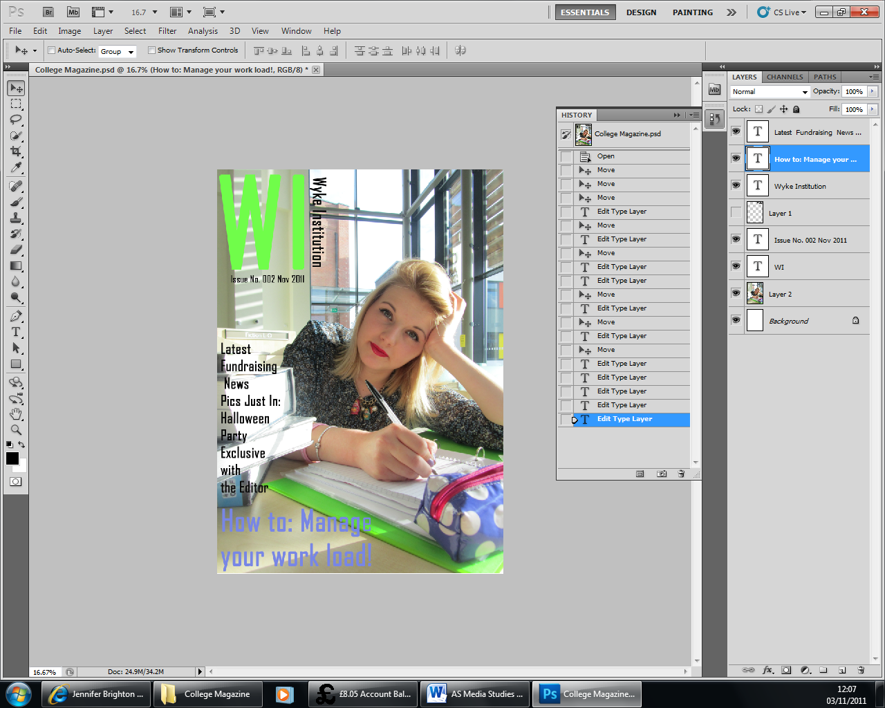 AS Foundation Portfolio: Editing on Photoshop