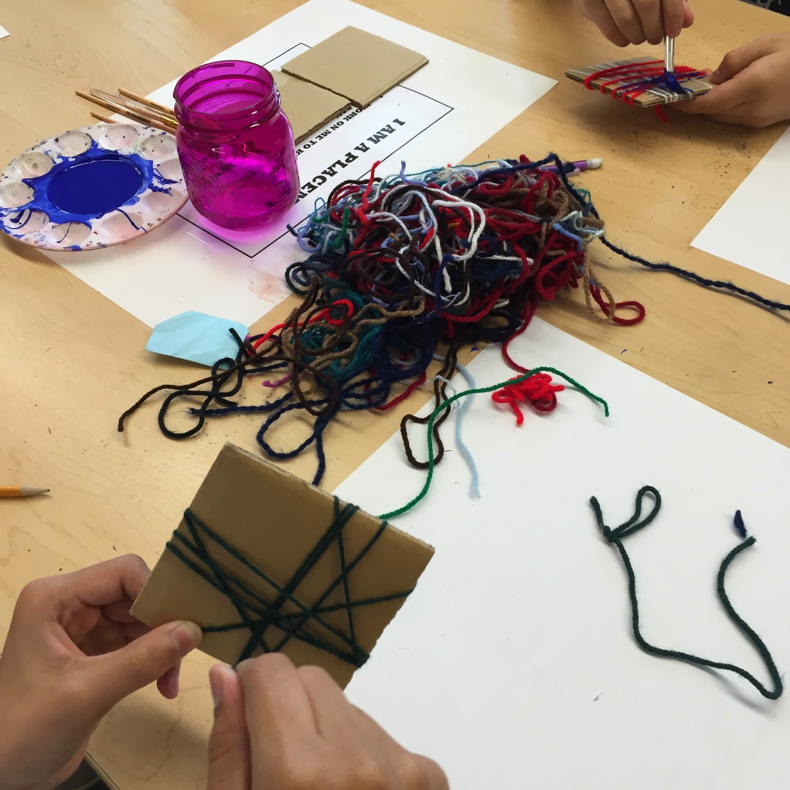 come to the Art side: Thursday Think Tank: Yarn Printing!