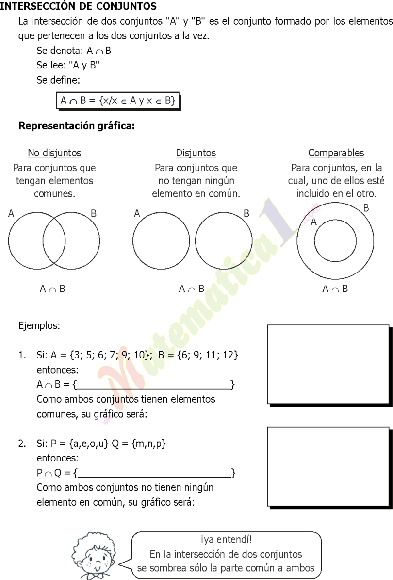 INTERSECCIÓN DE CONJUNTOS EJEMPLOS Y EJERCICIOS RESUELTOS PDF
