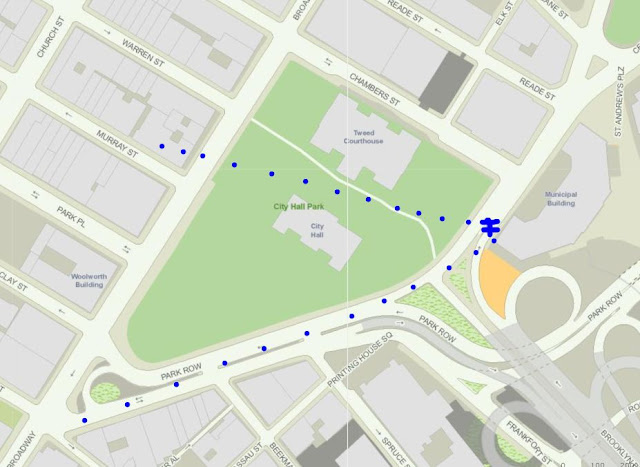 New York - History - Geschichte: City Hall Park in the 1940s