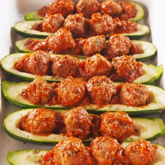 Meatball Zucchini Boats - The Dinner Recipes Ideas
