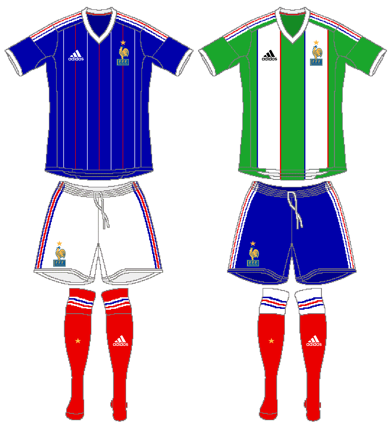 Rey Sport Design: France Adidas Home and Away Kits