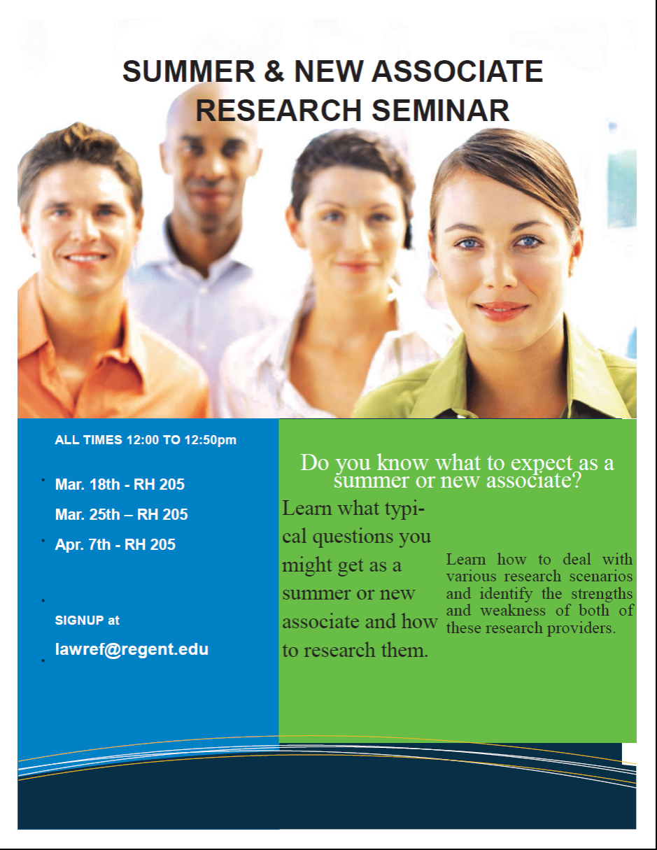 Regent Law Library: Law Library Training: Summer & New Associate ...