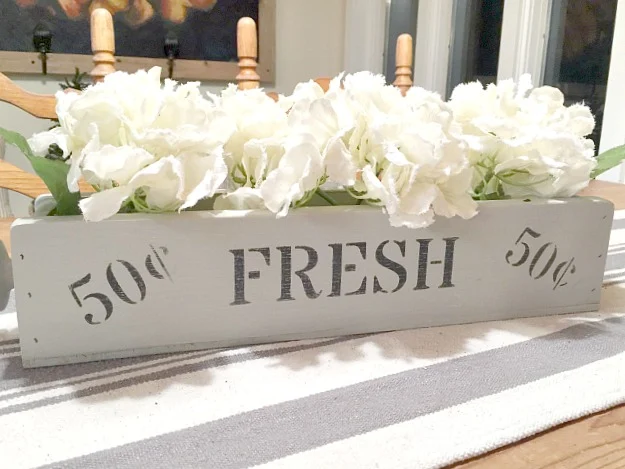 Build Your Own Fresh Flowers Wooden Crate Table Centerpiece