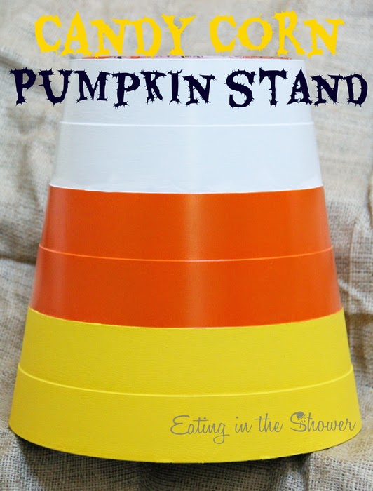Eating in the Shower: Trash to Treat: Candy Corn Pumpkin Stands