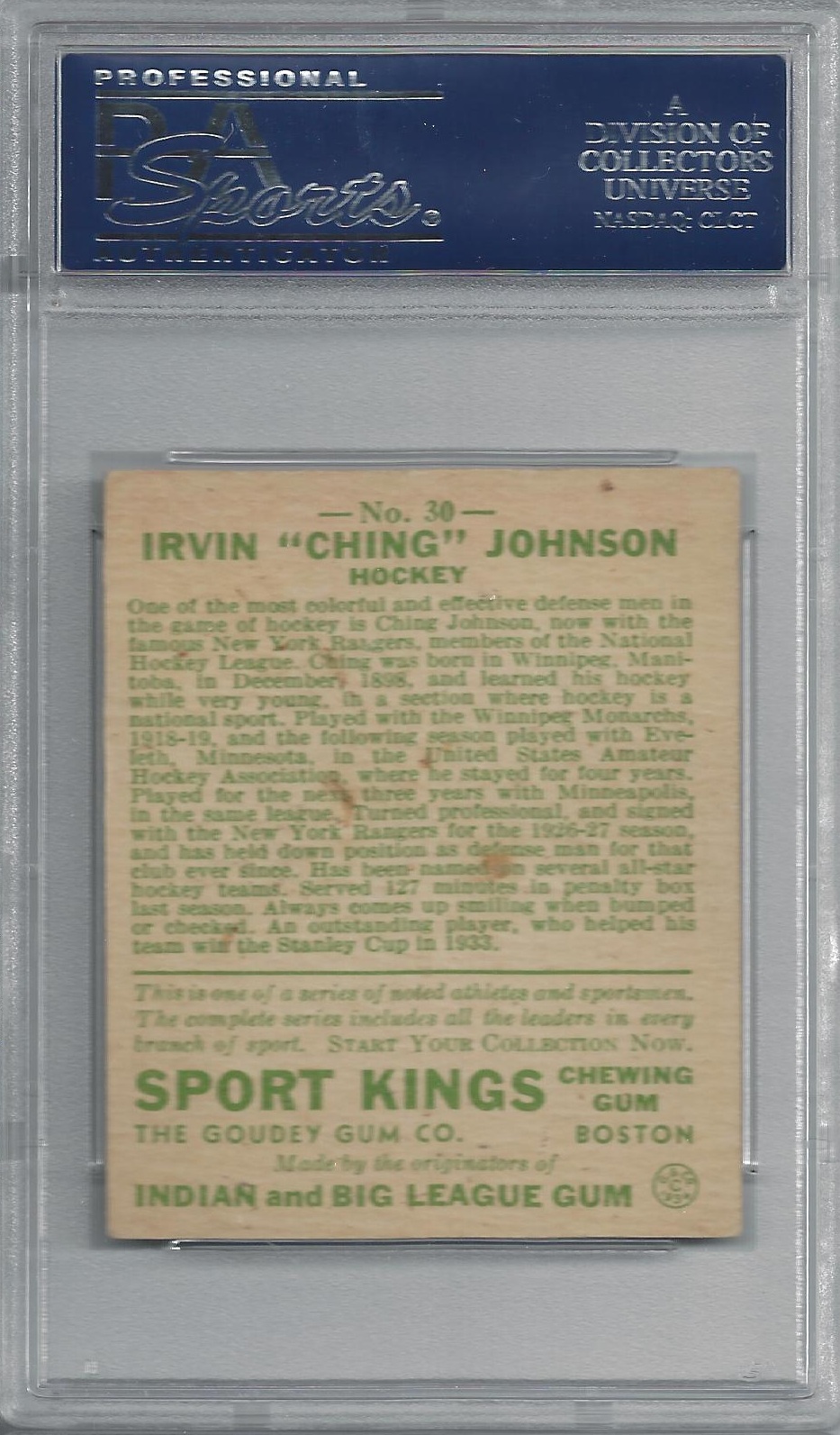 Shoebox Legends: Monsters of 2012 - Ching Johnson