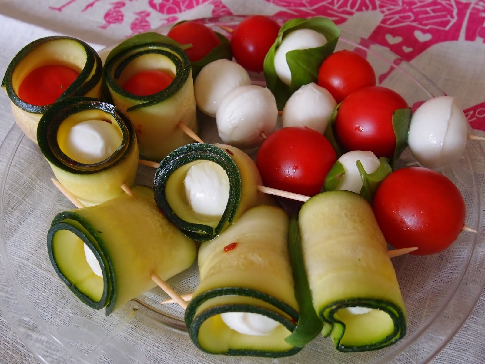 The VegHog: Tomato, mozzarella and zucchini canapés