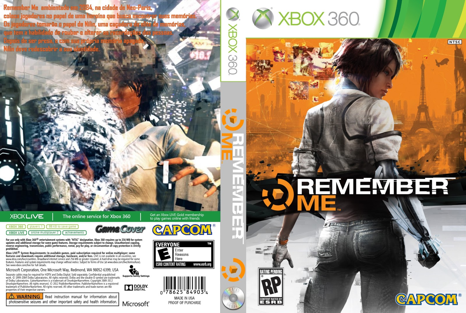 Capa Jogo Remember Me Xbox 360 Capas de DVDs - Capas de Filmes e Capas ...