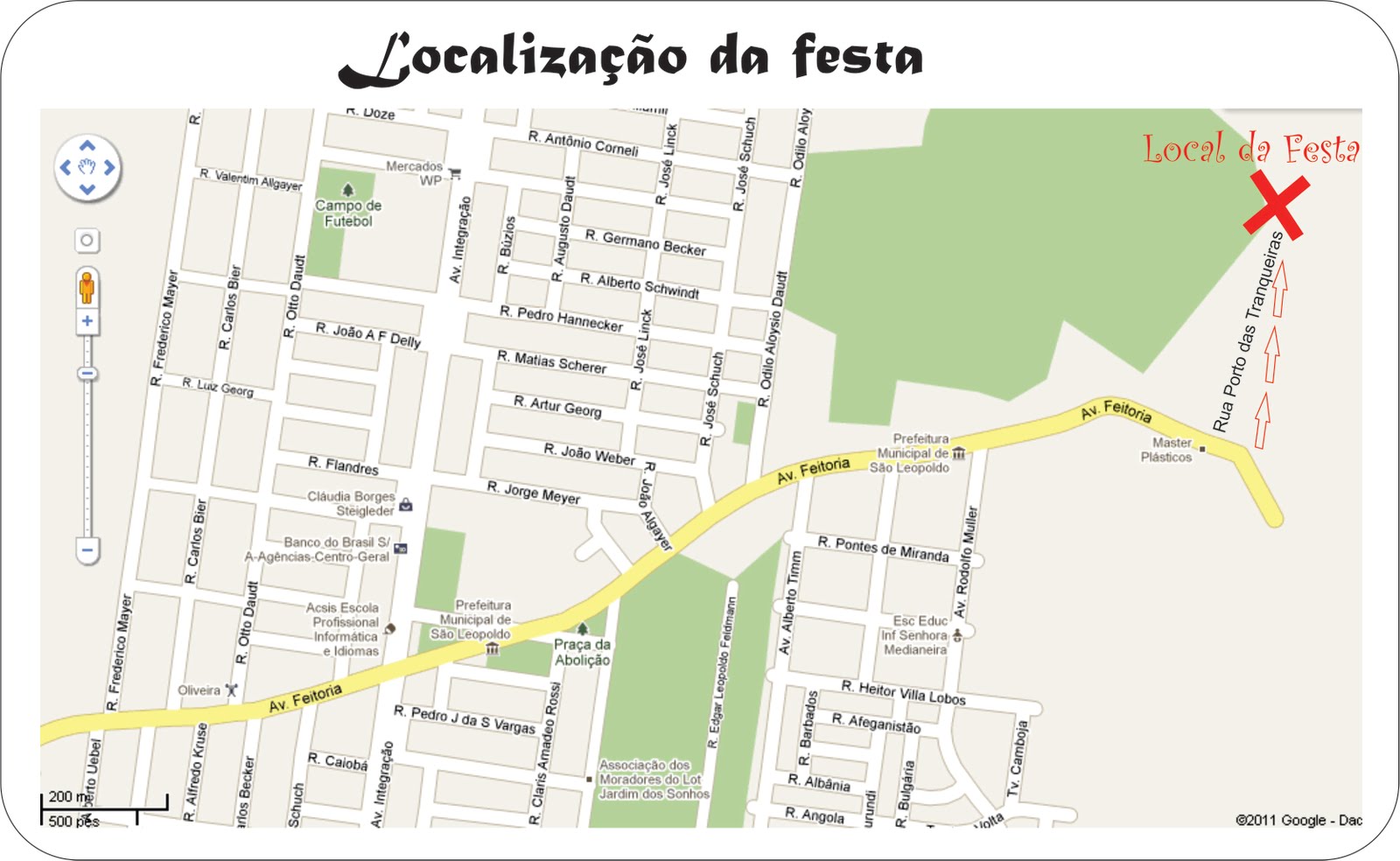 Festa Justina 2011 - "O arraiá está de vorta": Mapa da Festa