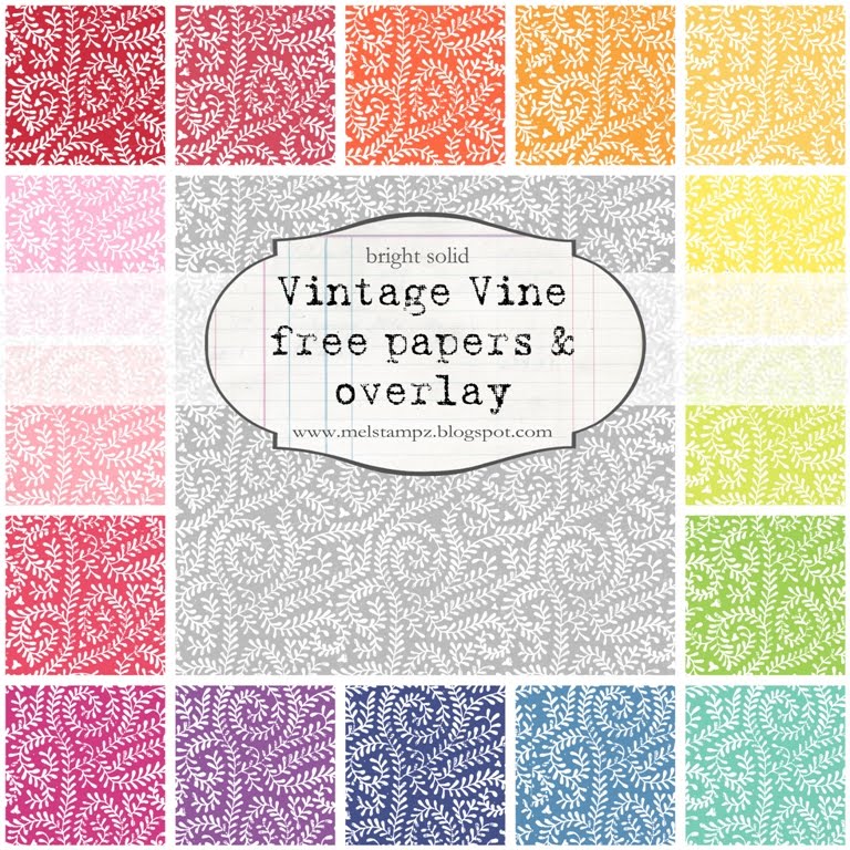 Mel Stampz: Vintage Vine papers & overlay (free digital set)
