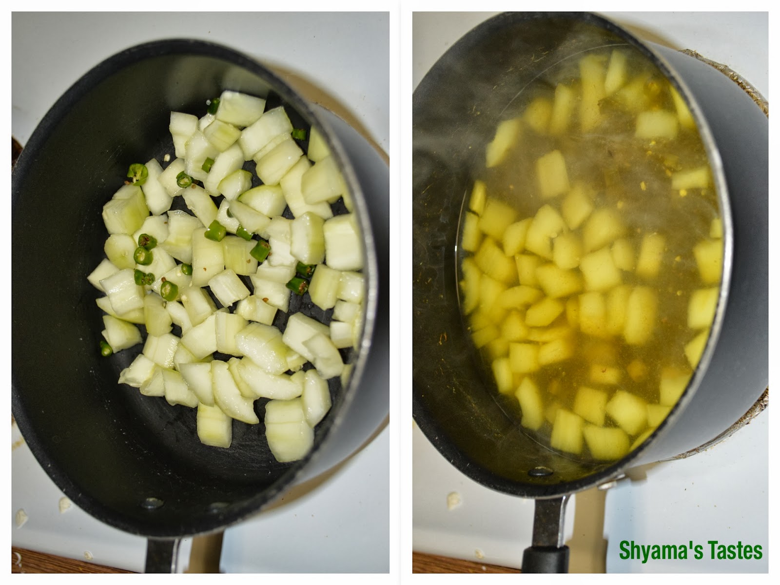 Shyama's Tastes: Vellarikka theeyal/Cucumber theeyal