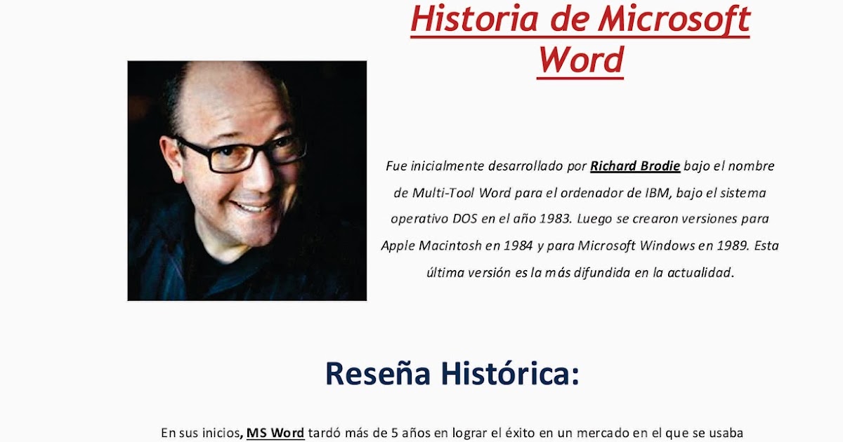 INFORMATICA BASICA MSW: historia de microsoft word