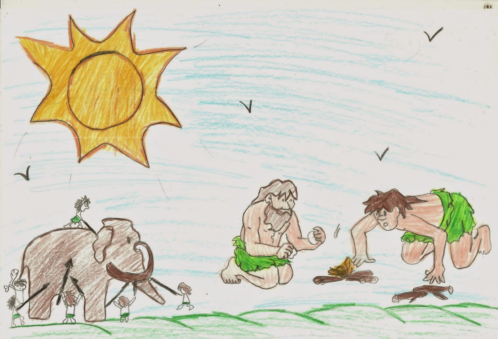 LUANA ENSINA: Homem das cavernas em desenho: