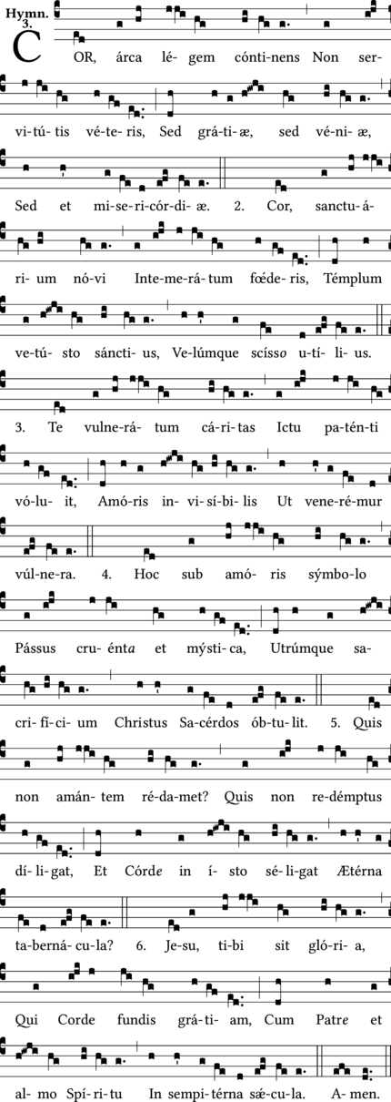 Cor arca legem continens - o histórico Hino das Laudes da Solenidade do ...