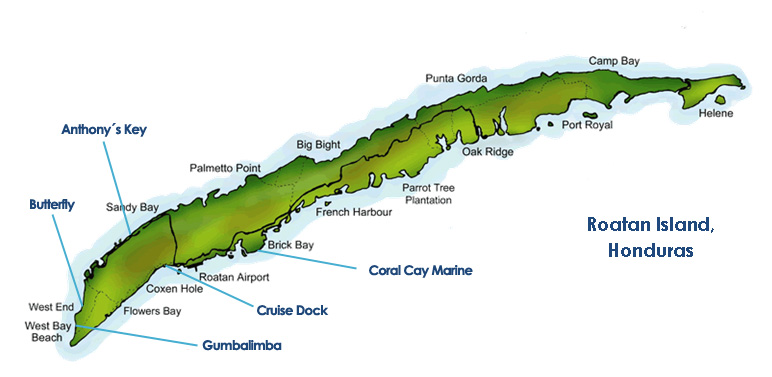 Roatán ¨Diversión Total": Ubicación Geográfica de Roatán