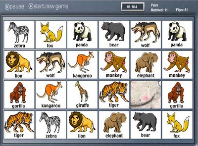 It's time for English!: Animals memory game