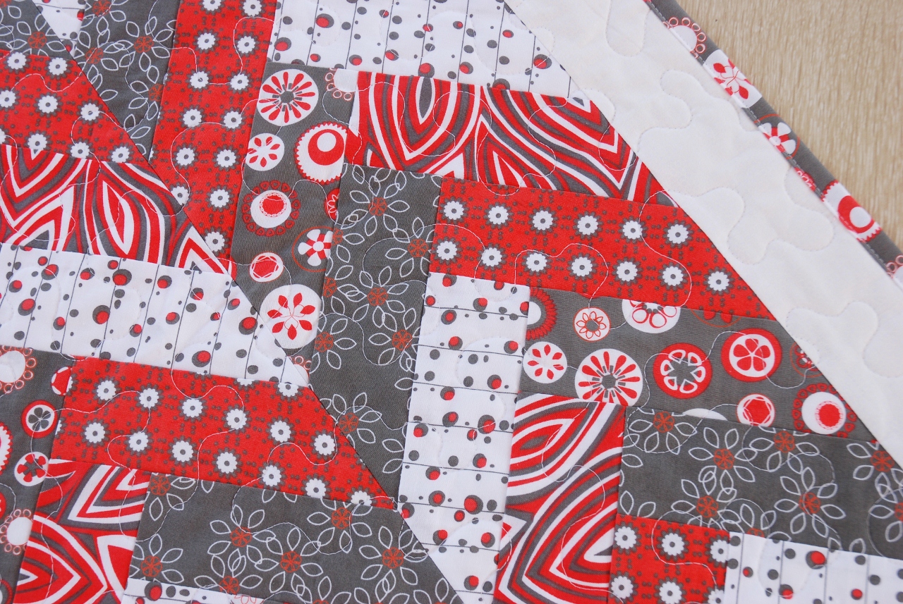 Gray & Red Braid Baby Quilt