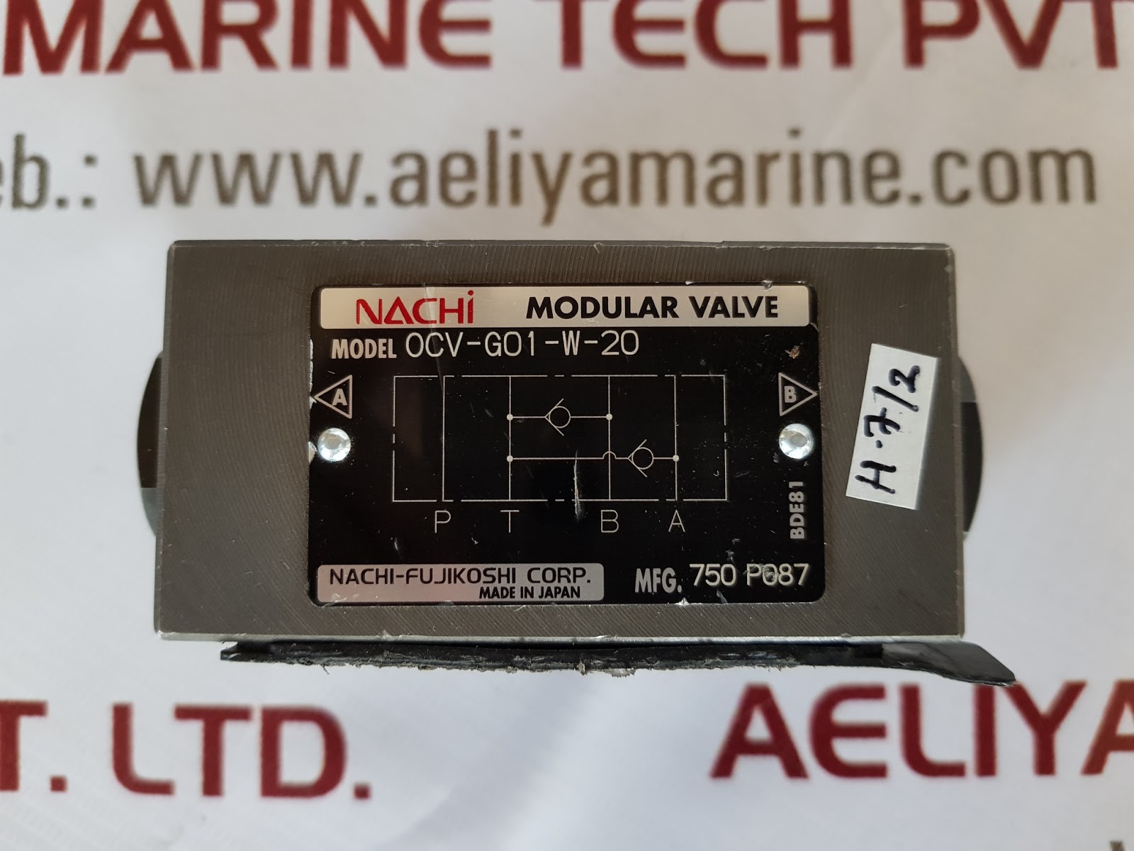 NACHI FUJIKOSHI OCV-GO1-W-20 MODULAR VALVE - Aeliya Marine