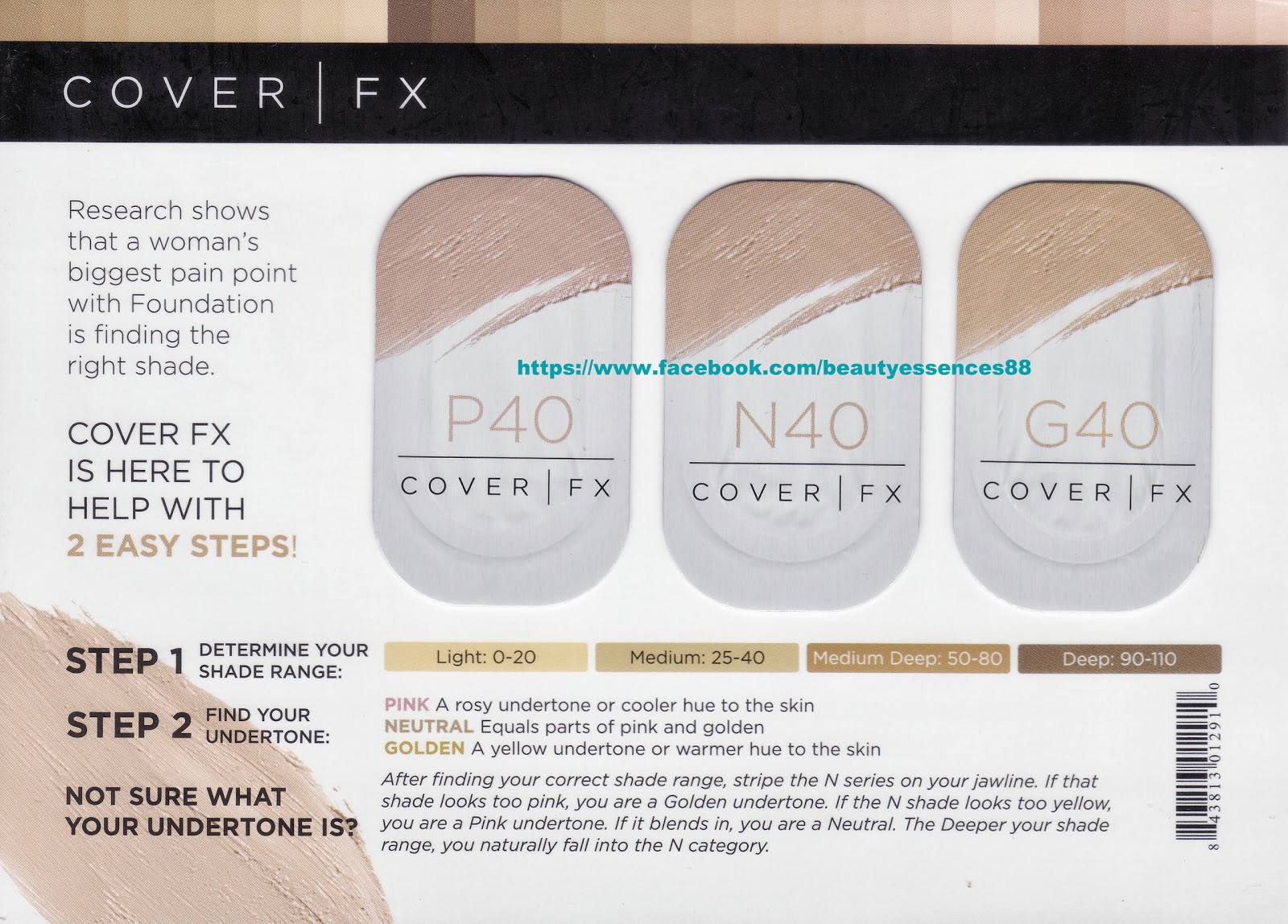 COVER FX Total Cover Cream Foundation Sample (3 shades) - Beauty Essences