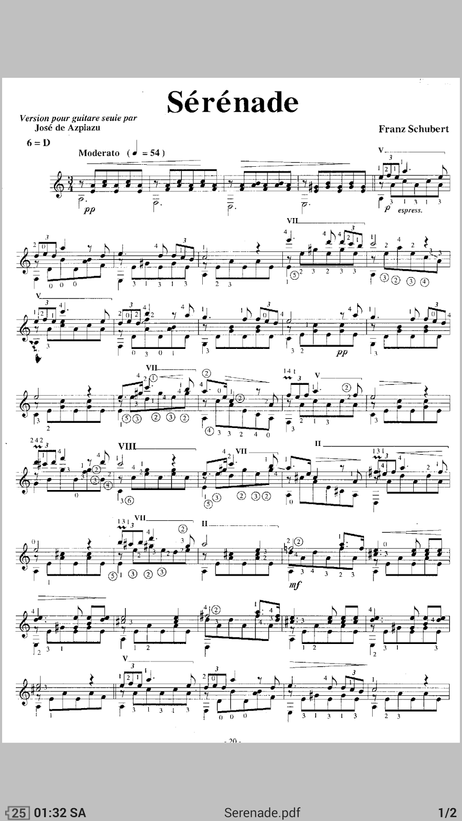 Classical Guitar: Serenade