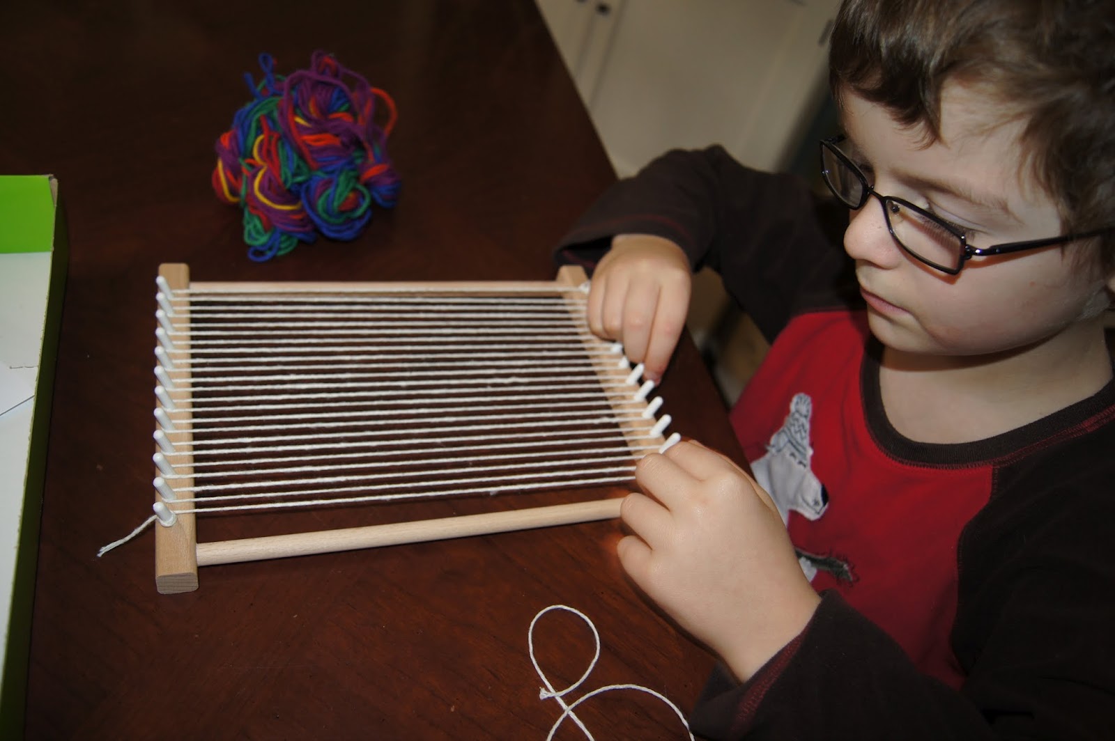 Weaving For Kids, Montessori Practical Life At Home Peg Loom Weaving ...
