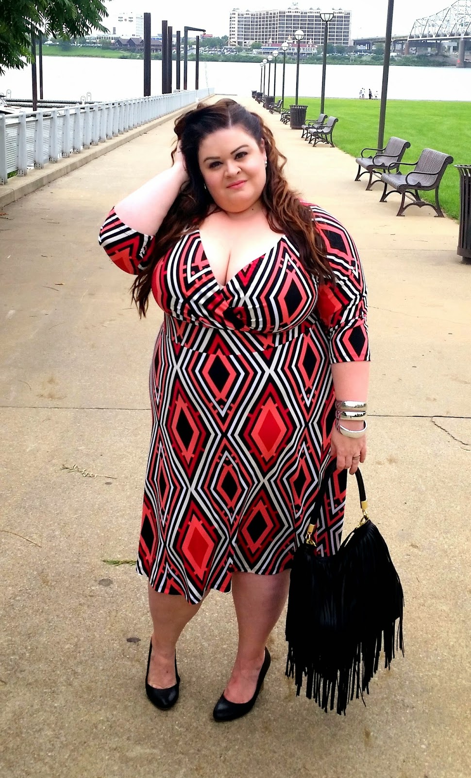 TheStyleSupreme: Plus Size OOTD: IGIGI Francesca Dress in Ruby Deco