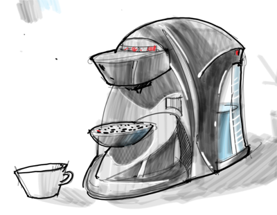 ID render: How to draw a coffee maker with proper shadows