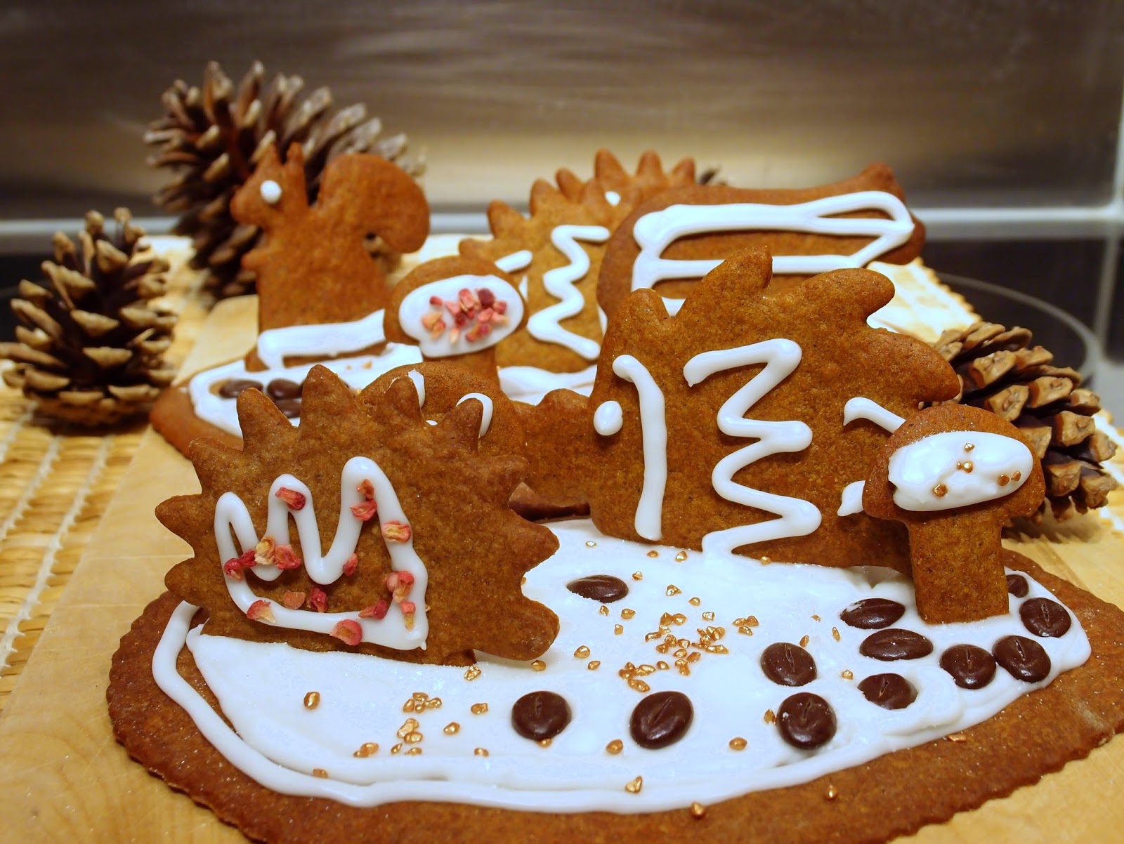 The VegHog: Gingerbread woodland animals diorama