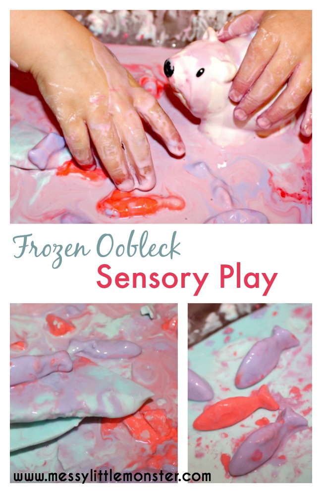 Frozen Oobleck Sensory Play - Messy Little Monster