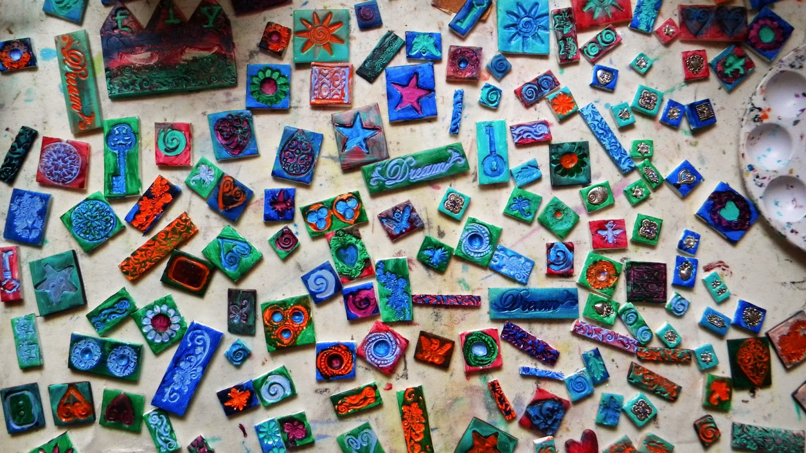 Polymer clay mosaic tile tutorial - Maria Greene @ Greeneearth