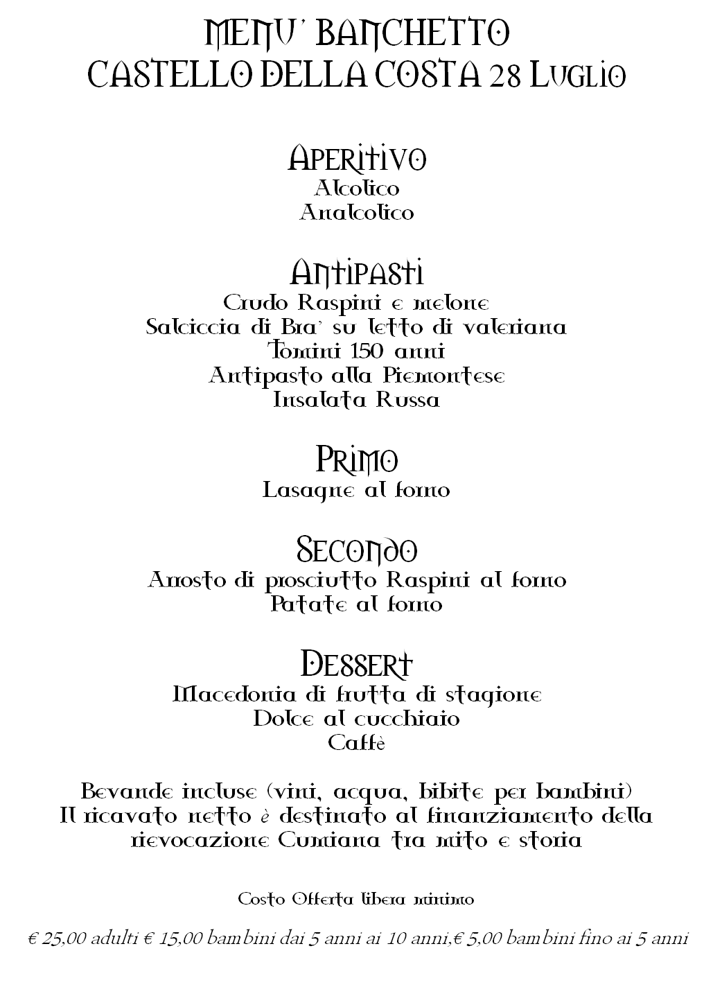 ASSOCIAZIONE STORICA I TEUTCARI DI CUMIANA: ECCO IL SONTUOSO MENU PER ...