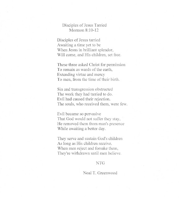 Thoughts From Noal: Disciples of Jesus Tarried