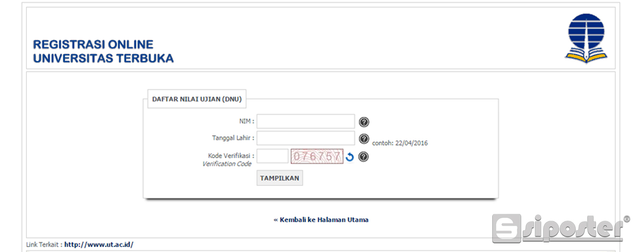 Cara Cek Nilai UT (Universitas Terbuka) | Siposter Post