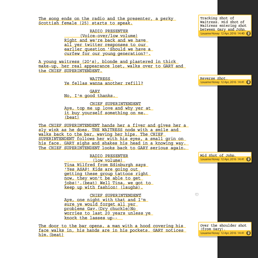 Unit 11 : 11.3 Shooting Script
