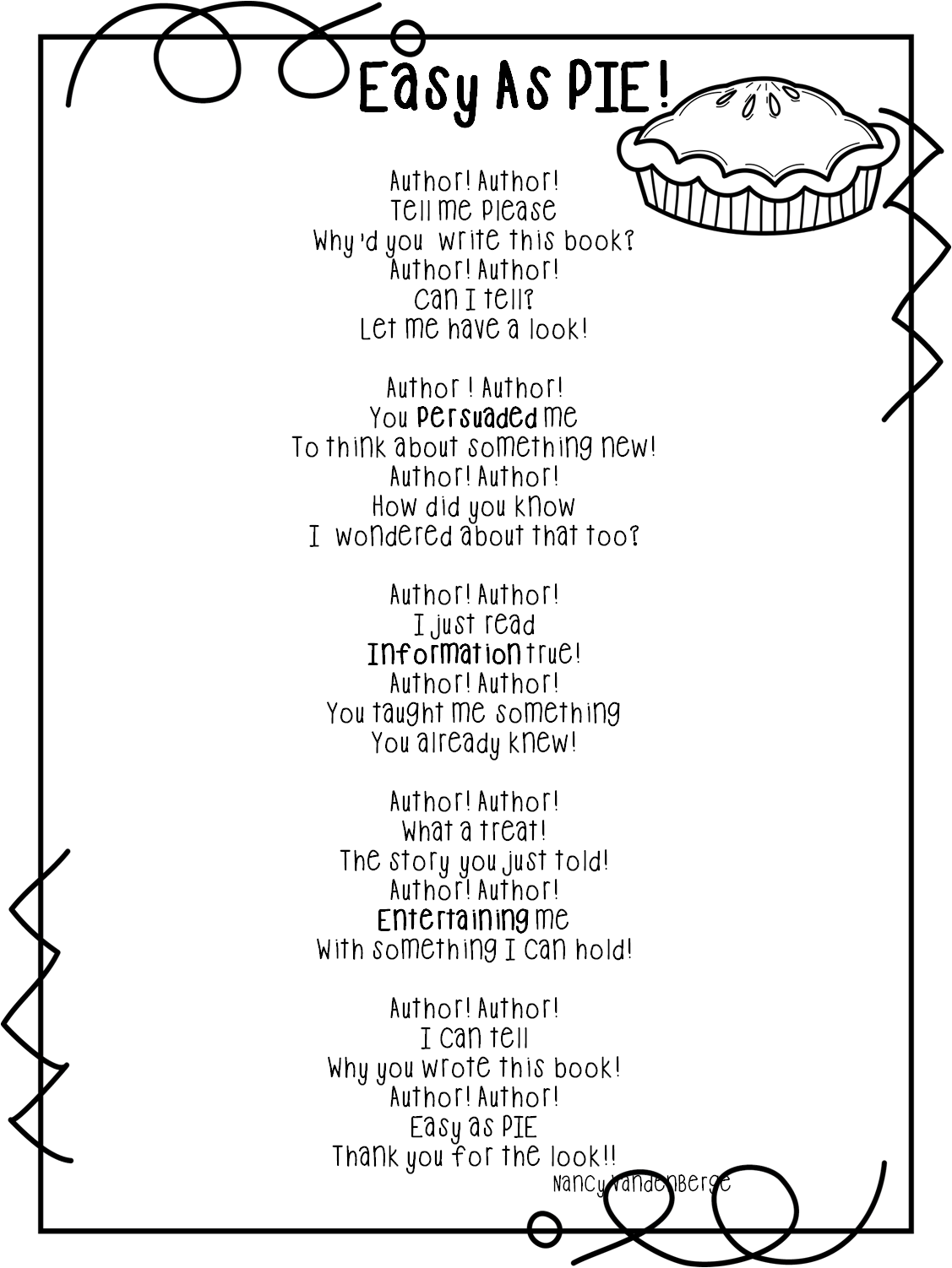 Authors purpose, Authors purpose activities, Authors purpose anchor chart