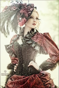 Red and black steampunk fashion College Fashion