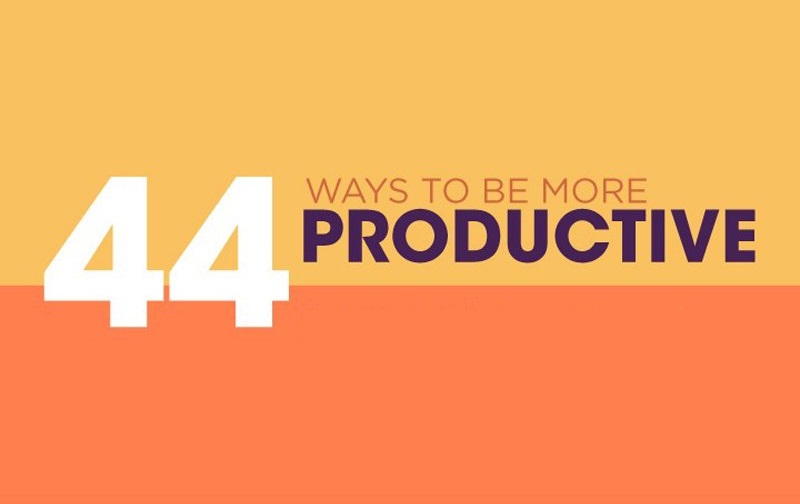 44 Ways To Be More Productive - #infographic